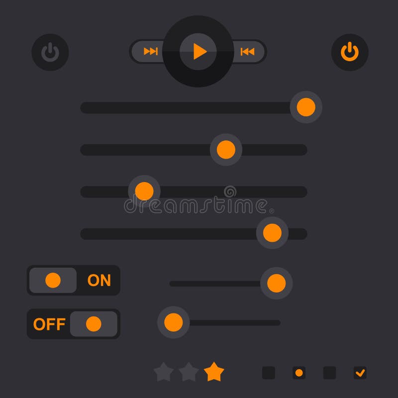 Player Interface, Design Element, Set, Mobile App, Smartphone, Tablet ...