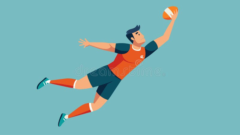 A Player Leaping High into the Air for a Layout Catch the Determination ...