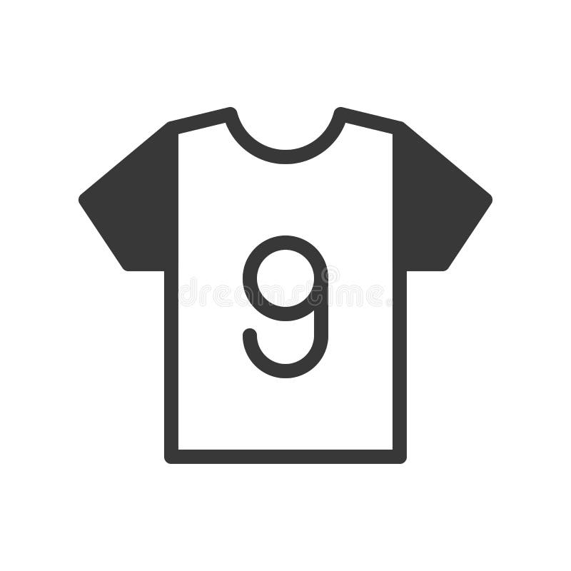 Player Number 9 Uniform Soccer Related Solid Icon Stock Vector ...