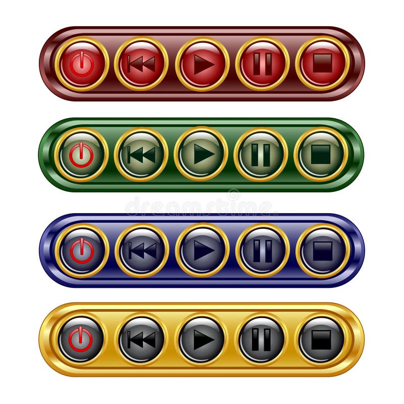 Player set buttons. stock vector. Illustration of mute - 12973568