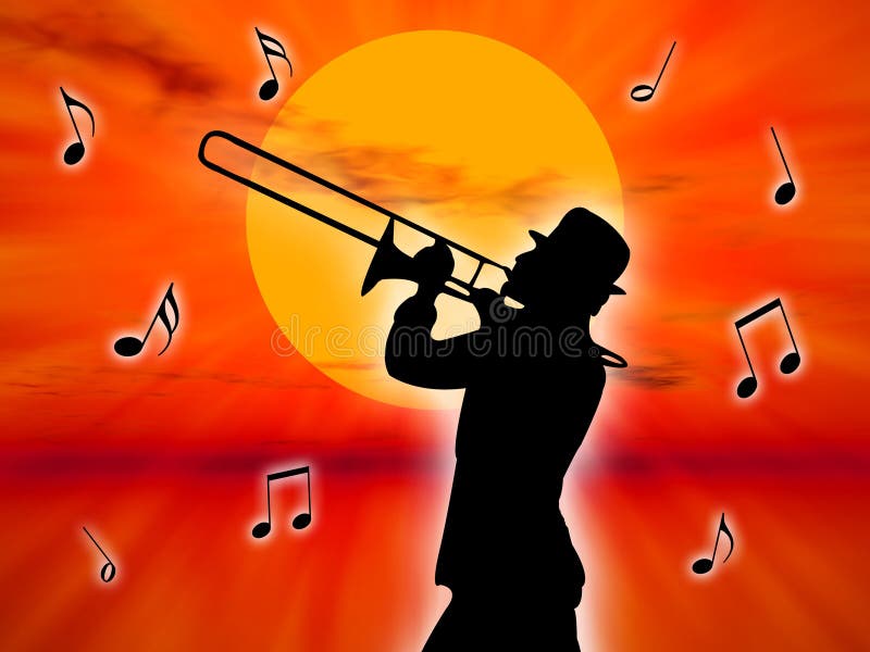 Player in the sunset stock illustration. Illustration of concert - 5041458
