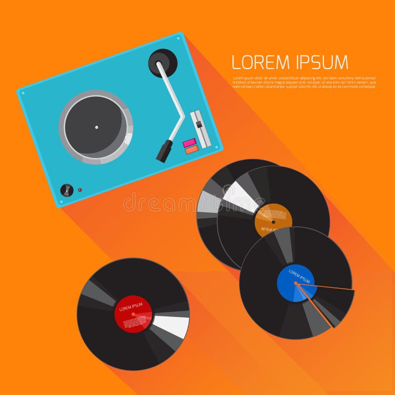 Player for vinyl record stock vector. Illustration of media - 57331656