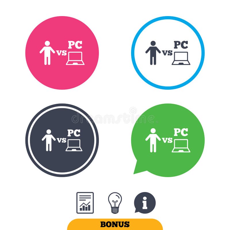 Player Vs PC Sign Icon. Games Symbol. Stock Vector - Illustration of ...