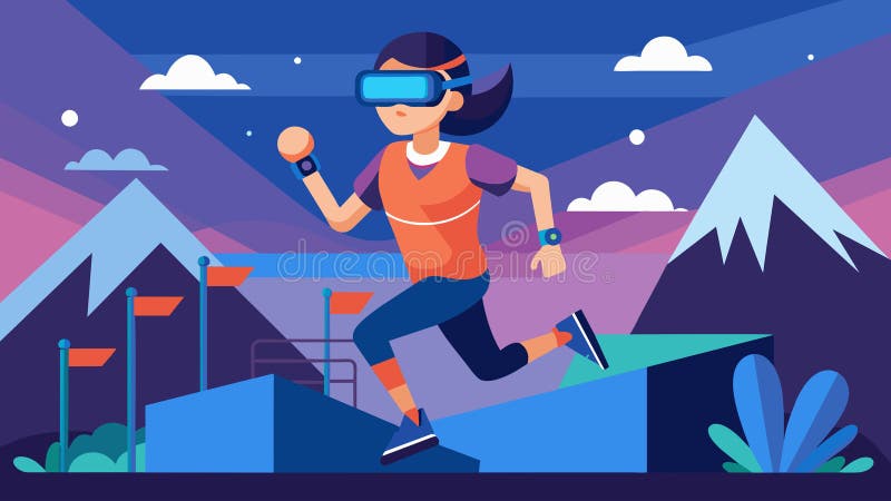 A Player Wearing a Fitness Tracker and VR Headset Fully Immersed in a ...