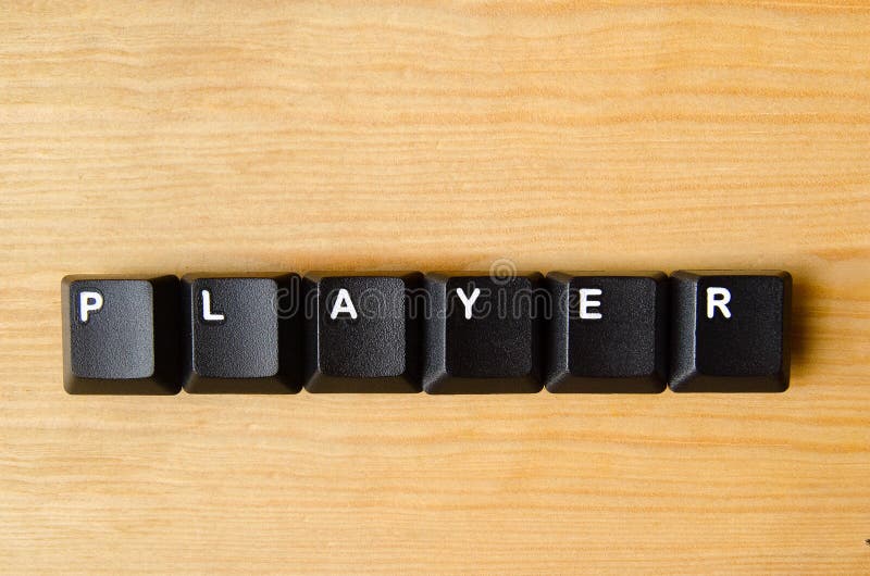 Player word stock photo. Image of idea, wood, tech, typo - 98426512