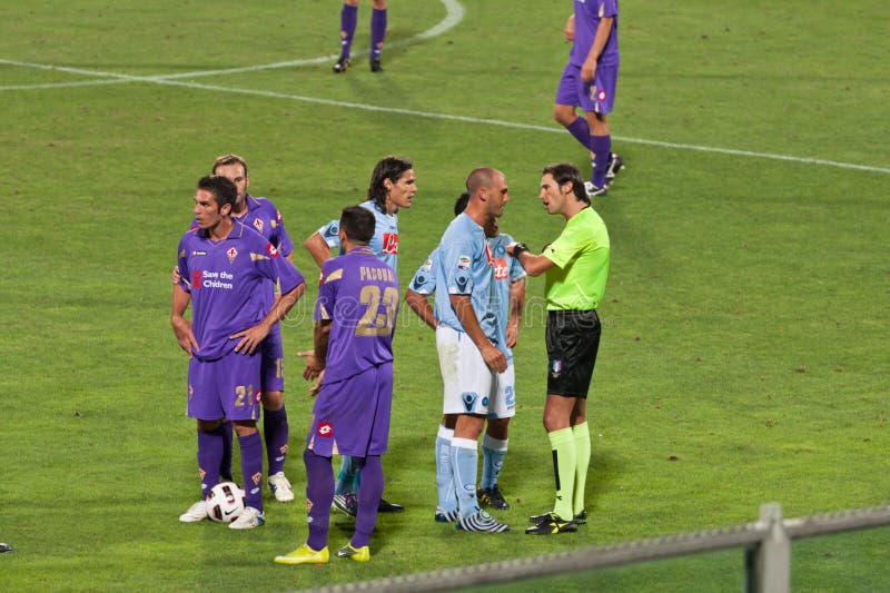 Players Arguing with the Referee Over a Yello Card Editorial Photo ...