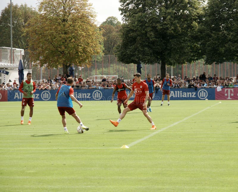 Players of Bayern Muenchen at a Training Session of Their Team ...