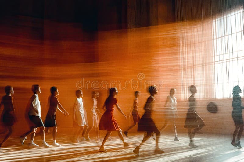 Dynamic Basketball Action in a Stadium with Players Showcasing Power in ...