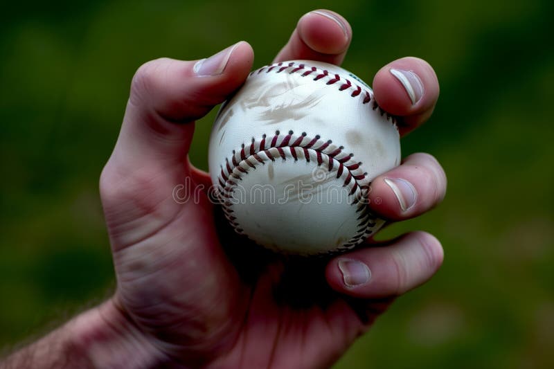 Players Hand Gripping a New Baseball Stock Image - Image of generated ...