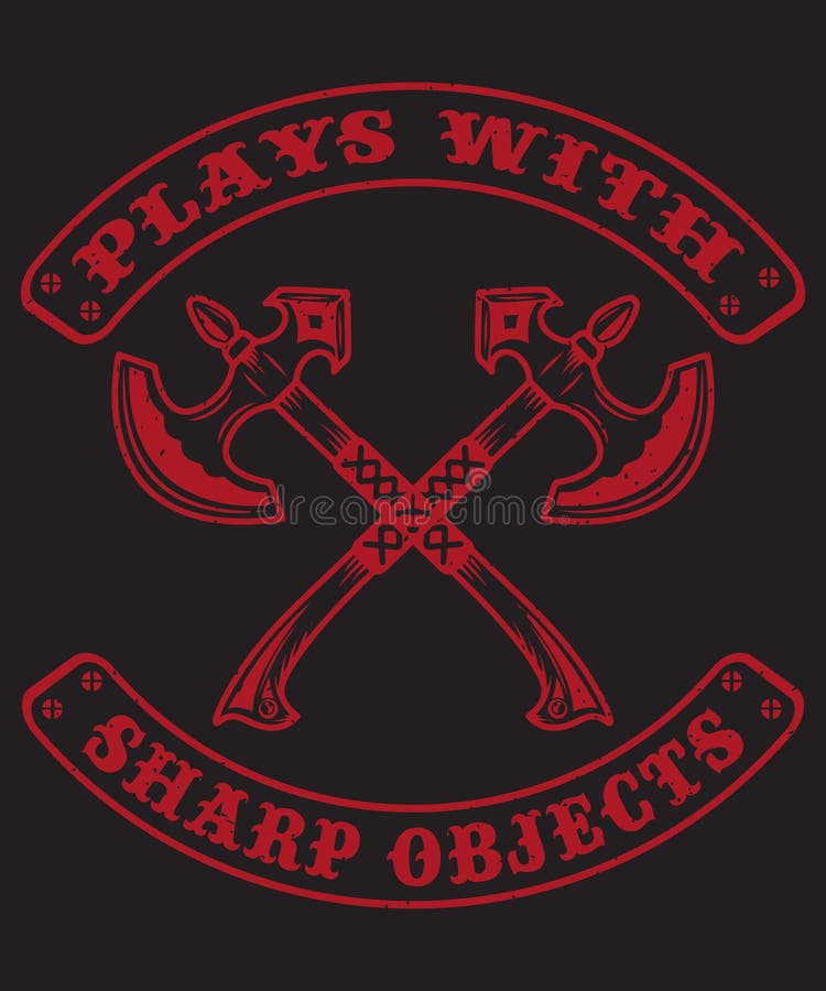 Players with Sharp Objects with Illustration Axe Vector Stock Vector ...