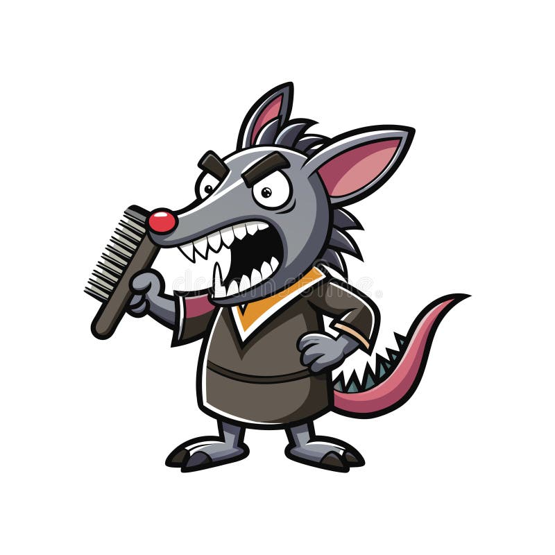 Playful Aardvark in Shouting Action Stock Illustration - Illustration ...