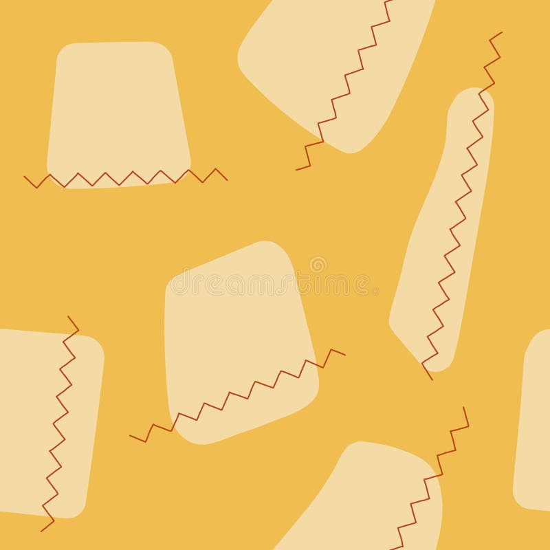 Playful and Abstract Pattern with Irregular Yellow Shapes and Zigzag ...