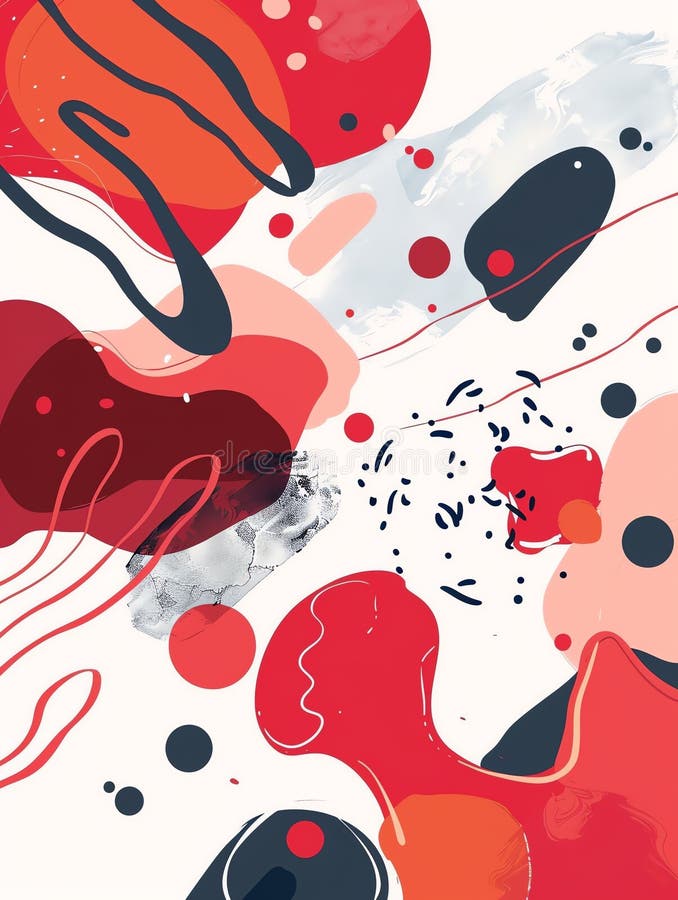 Playful Abstract Shapes on a White Canvas Stock Photo - Image of ...