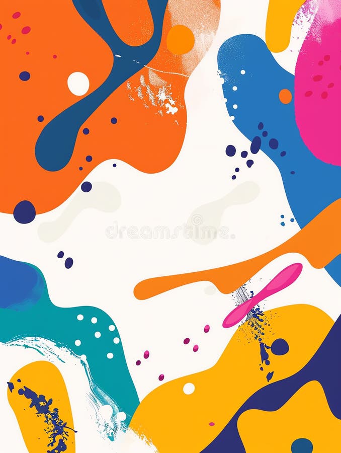 Playful Abstract Shapes on a White Canvas Stock Image - Image of ...