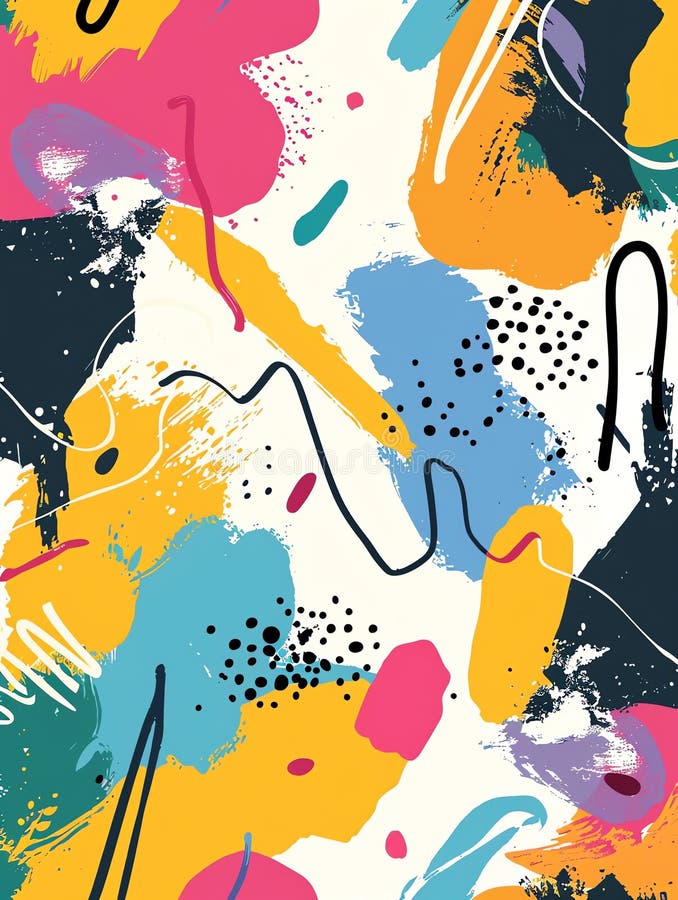 Playful Abstract Shapes on a White Canvas Stock Image - Image of ...