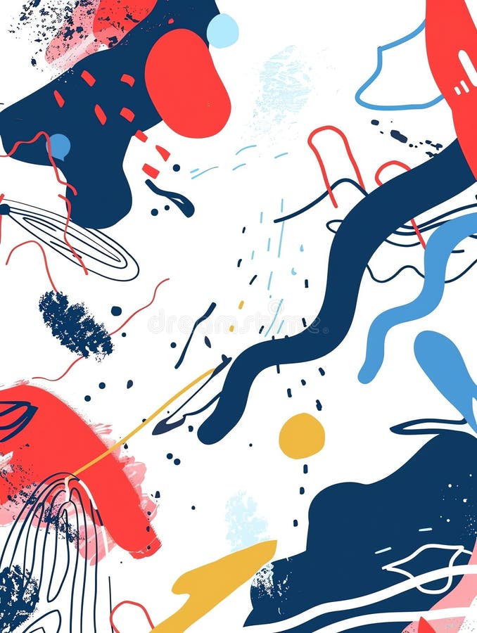 Playful Abstract Shapes on a White Canvas Stock Photo - Image of ...