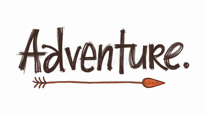 Playful Adventure Word with Hand Drawn Arrow Stock Illustration ...