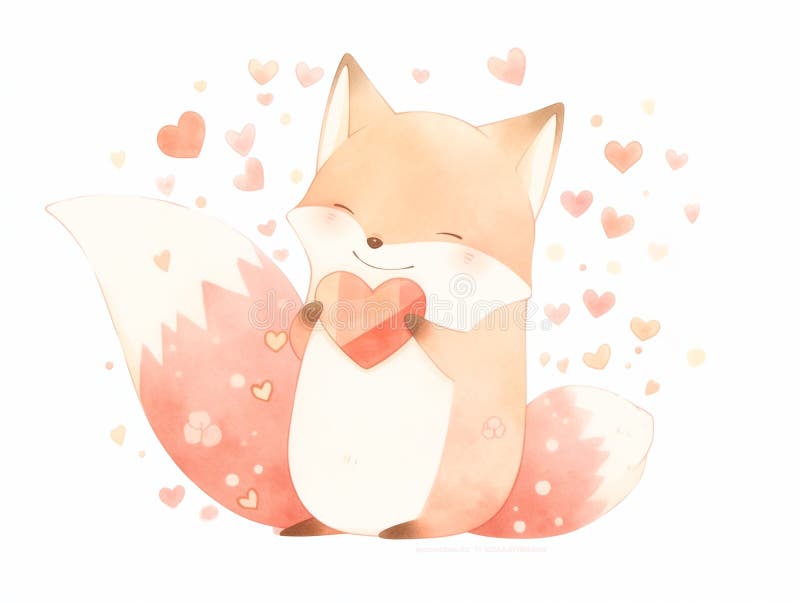 Playful and Affectionate Fox Character in a Dreamy Setting. a Cute and ...