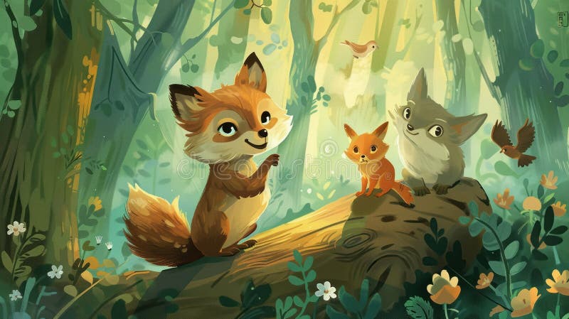 Playful Animal-themed Retellings of Parables Stock Illustration ...