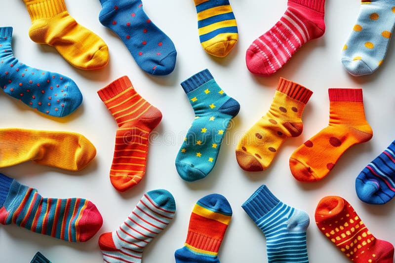 Colorful Socks Displayed Bright Background Stock Photos - Free ...