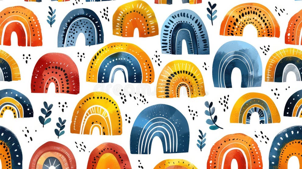 Playful Array of Colorful Rainbows on a White Background - a Vibrant ...