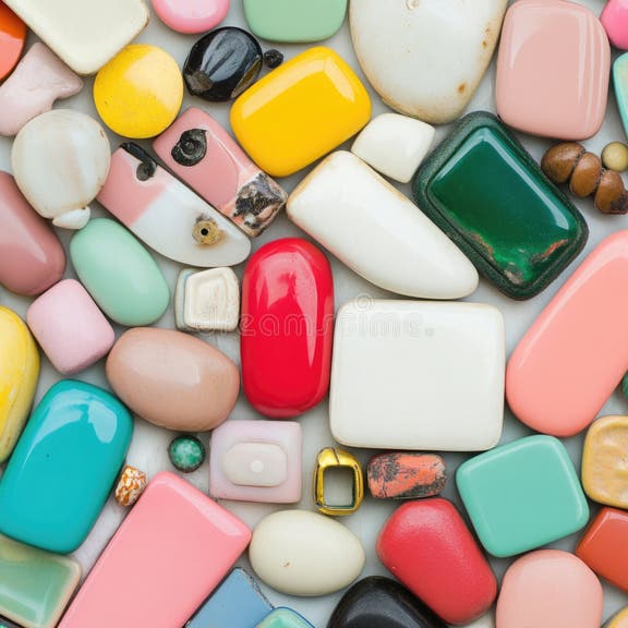 Whimsical Collection of Colorful Mismatched Objects Display Stock Image ...