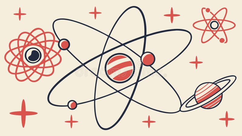 Playful Atom Structure with Cross Symbol, Vector Design Generative AI ...