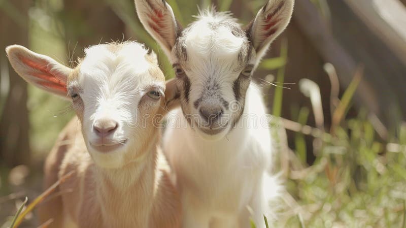 Playful Baby Goats Exploring Farmyard Adventures . Generative Ai Stock ...