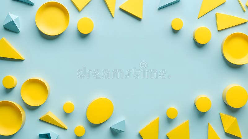 Playful Background Featuring a Light Blue and Yellow Surface with a Fun ...