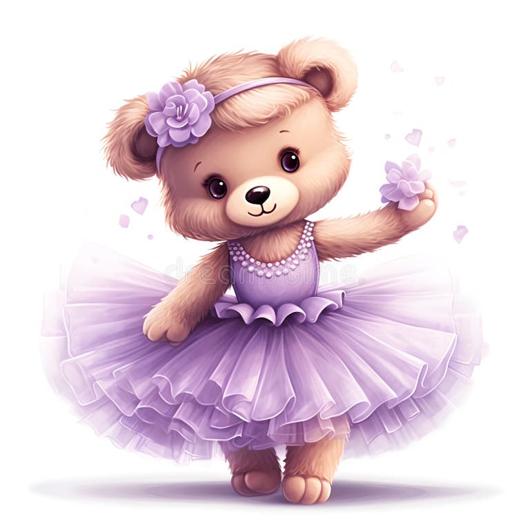 Playful bear ballet pose stock illustration. Illustration of soft ...