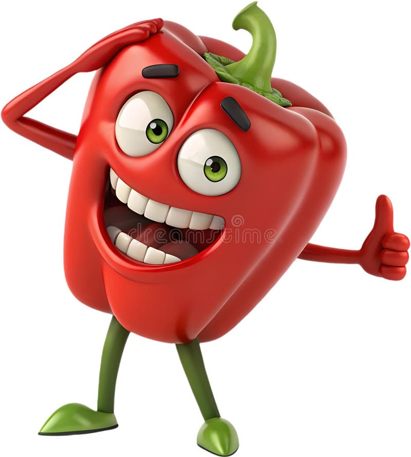 A Funny Bell Pepper Monster with a Quirky Character. Stock Illustration ...