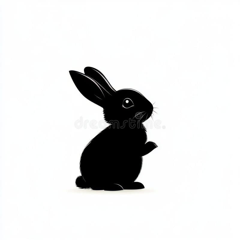 A Playful Black Rabbit Silhouette, Perfect for Whimsical Designs and ...