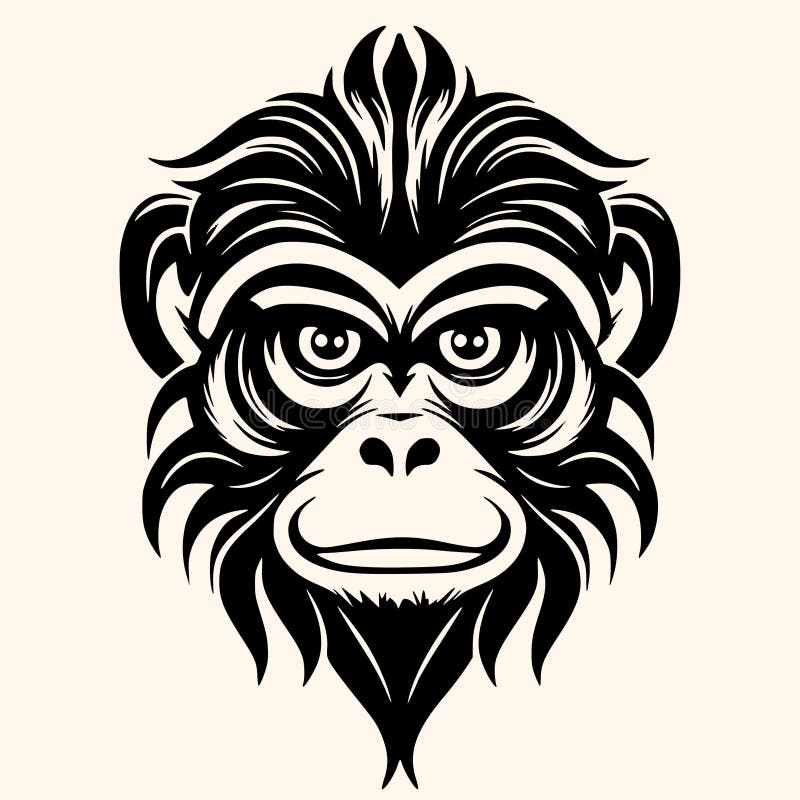 Monkey Vector for Logo or Icon,clip Art, Drawing Elegant Minimalist ...