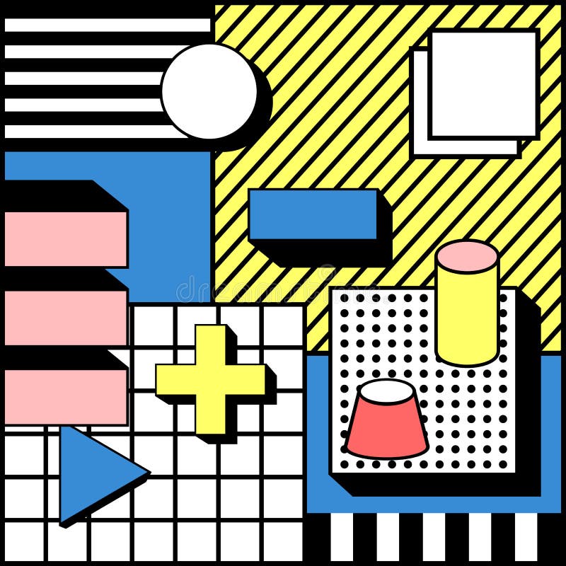 Playful Blocks Geometric Stylish Background Vector Graphic Illustration ...