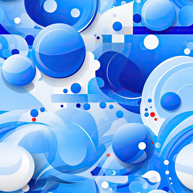 Playful Blue and White Bubble Pattern with Glossy Finish (tiled) Stock Illustration ...