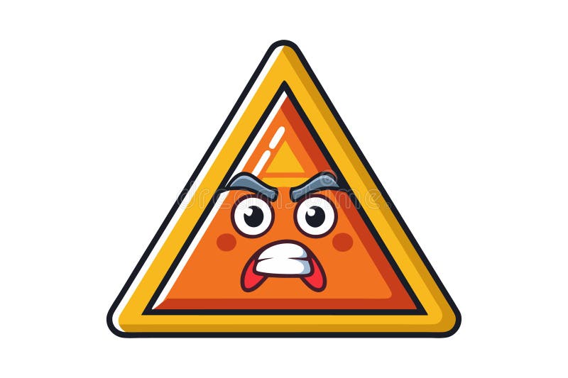 Playful yet Bold Danger Icon with a Triangular Shape and a Vivid ...