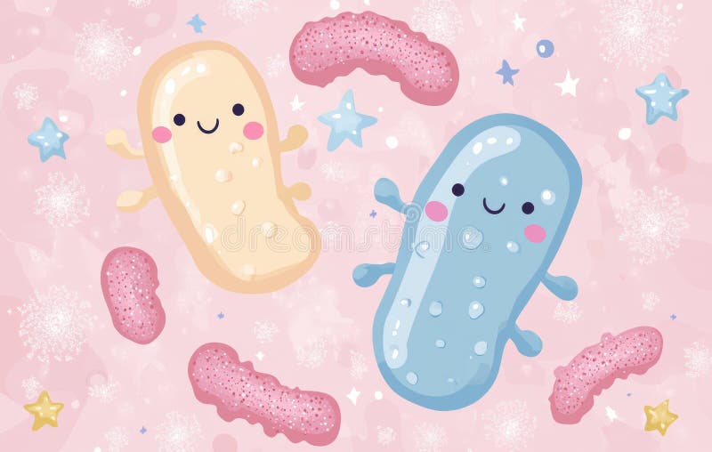 Playful, Bright Cartoon Germs and Bacteria with Smiling Faces Floating ...