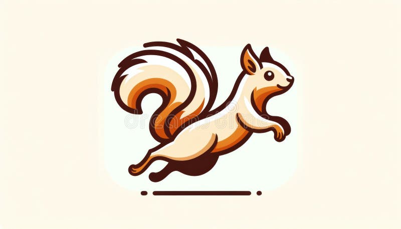 Playful Brown and Beige Cartoon Squirrel Jumping Stock Illustration ...