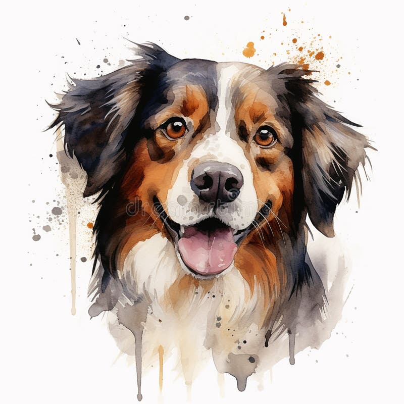 Playful Canine Artwork in a Serene White Setting Stock Illustration ...