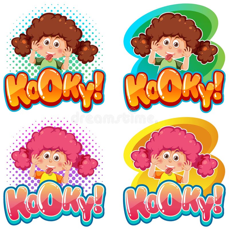 Playful Cartoon Character with Kooky Word Expression Stock Vector ...