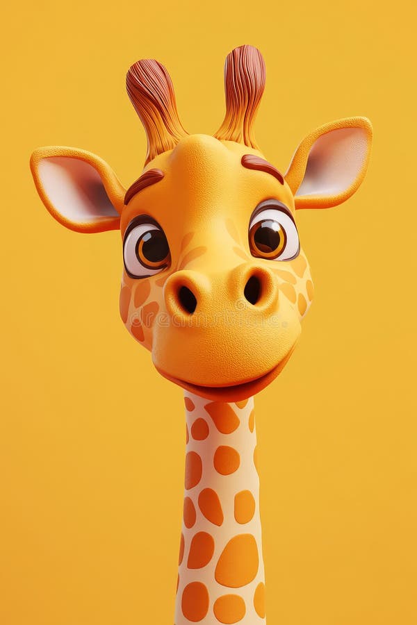 Playful Cartoon Giraffe Character with Oversized Features and Cheerful ...