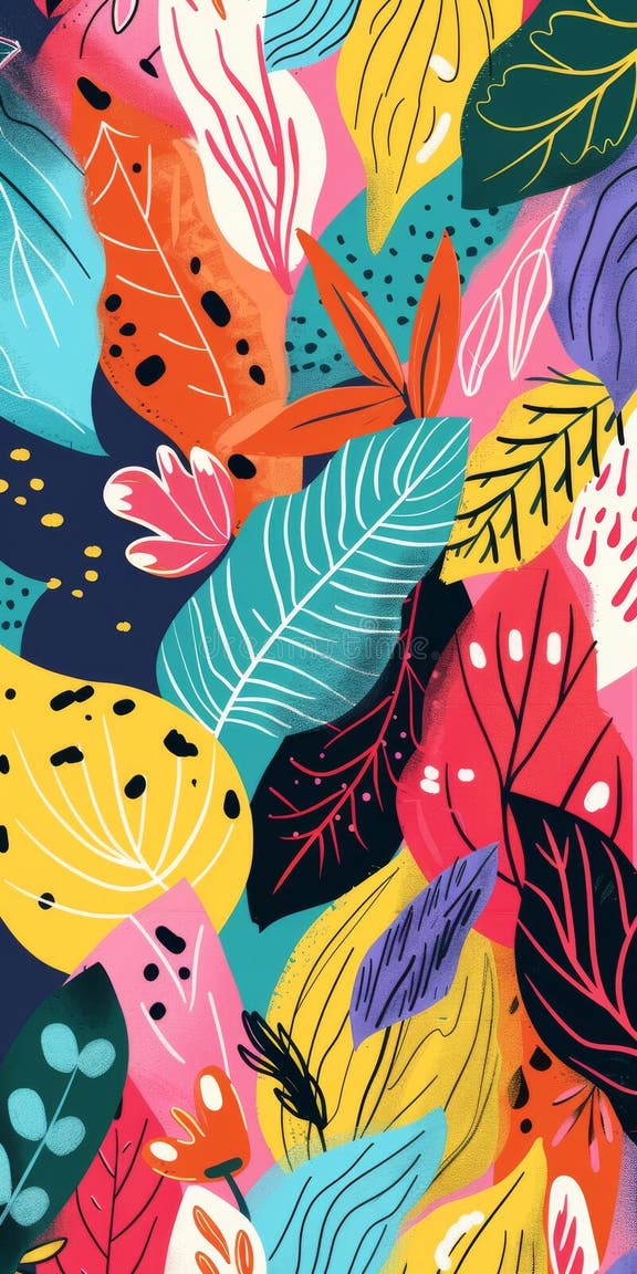 Playful Cartoon Layout with Vibrant Hand-drawn Pattern. Stock ...