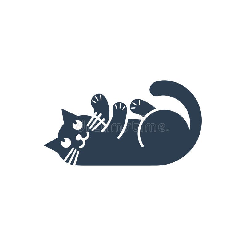 Playful Cat with Heart Icon Stock Vector - Illustration of playful ...