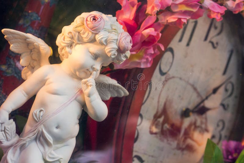 Playful Cherub on Romantic Background Stock Photo - Image of angel ...