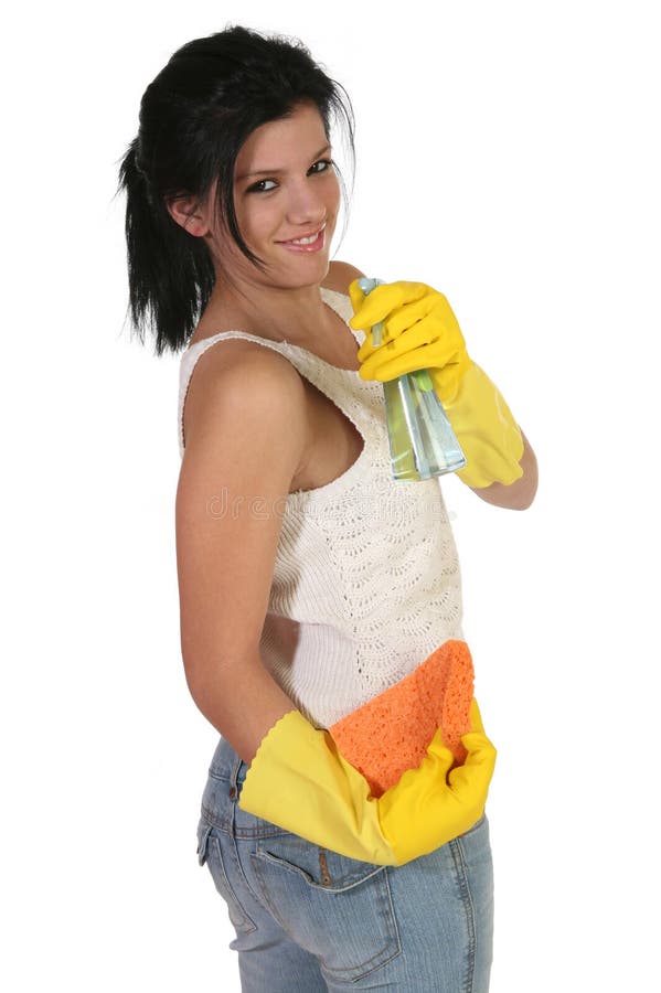 Female Cleaner, Cleaning stock image. Image of spray, female - 3411563