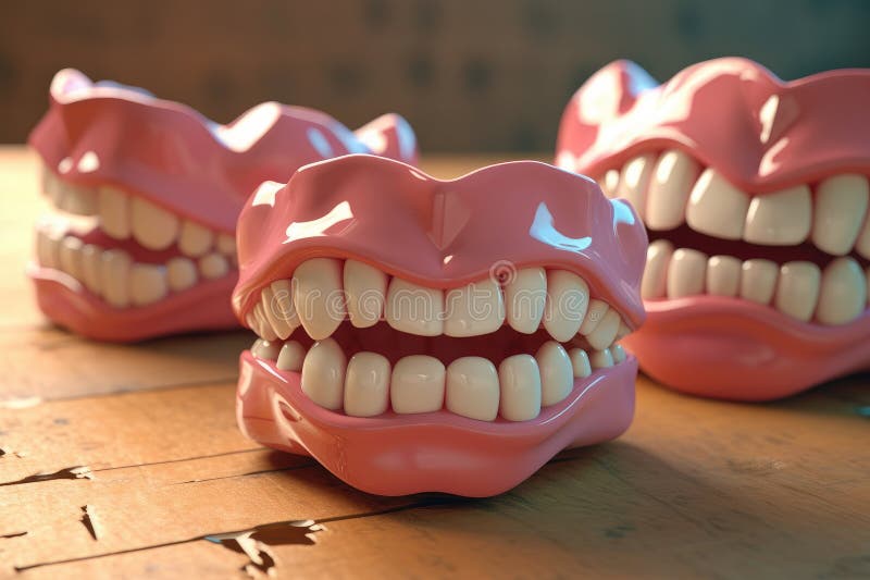 Playful Collection of 3D Dentures with a Touch of Humor Stock ...