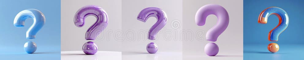 Playful and Colorful Question Marks in Modern 3D Designs Stock Photo ...