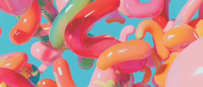 Playful Colorful Shapes with Bubble Textures Create a Whimsical Visual ...