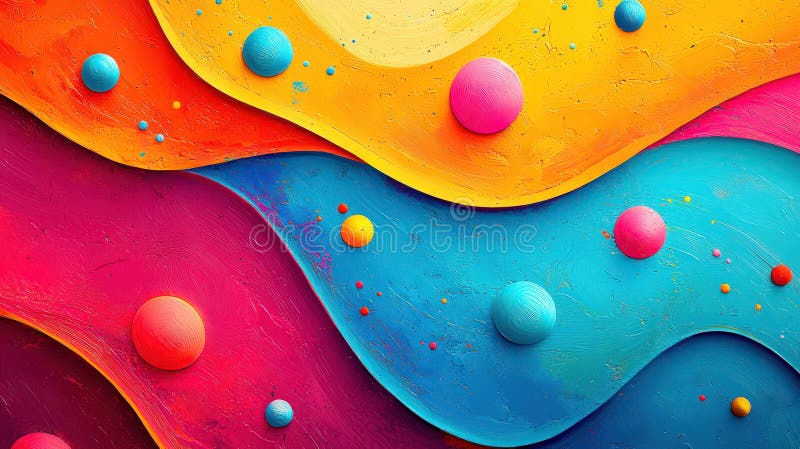 Playful Combination of Vibrant Colors and Spherical Elements on a ...
