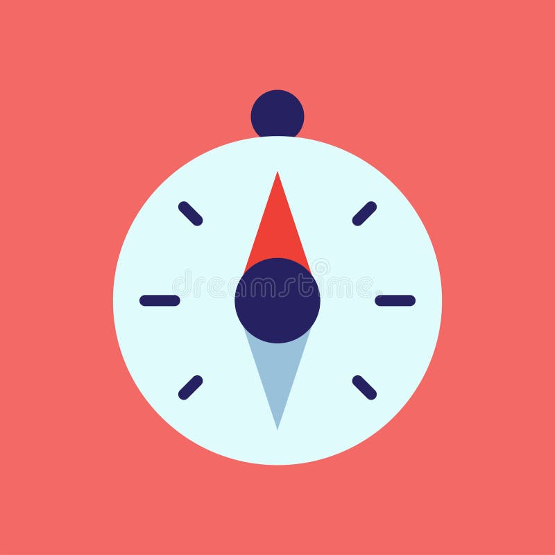 Playful Compass Icon in Full Color, Perfect for Childrenâ€™s ...